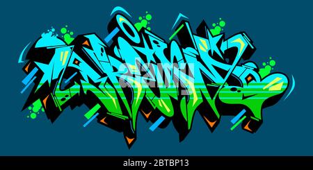 Abstract Dream Graffiti Font Lettering With A Red Background Stock ...