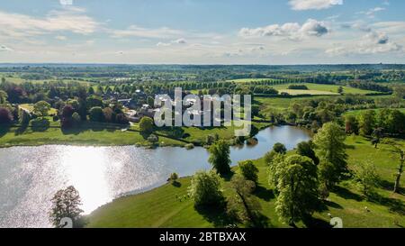 Aerial landscape view of the Harrogate town skyline in North Yorkshire ...