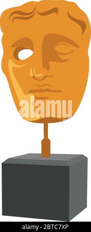 Emoticon with Trophy- A Cartoon Illustration of an Emoticon with a ...