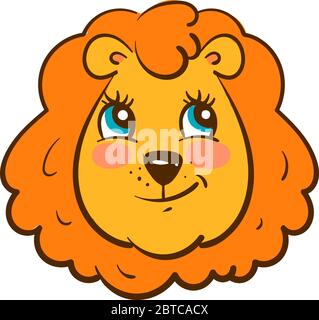 Lion head cartoon illustration Stock Vector Image & Art - Alamy