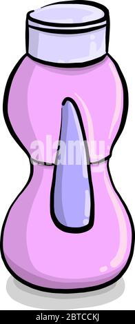 Pink Plastic Bottle Shampoo Isolated on White Background. Vector Layers ...