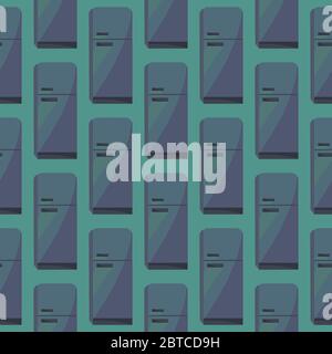 Kitchen fridge pattern seamless vector repeat geometric for any web ...