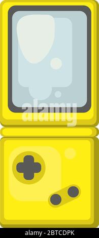 Yellow gaming joystick, illustration, vector on a white background ...