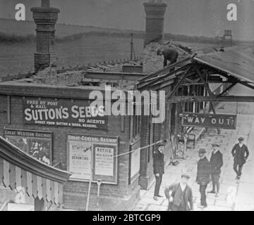 The Saunderton railway station in England, set ablaze by suffragettes ...