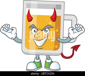 Drunk devil with beer, illustration, vector on white background Stock ...