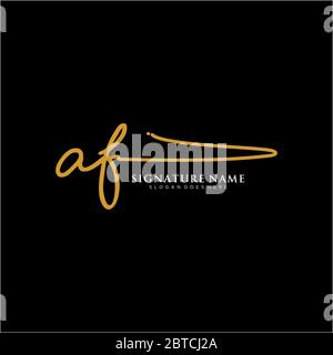 AF Initial letter handwriting and signature logo. A concept handwriting ...