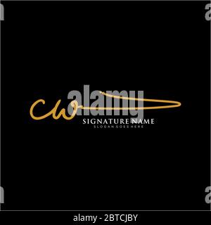 CW Handwriting logo vector art of initial signature, wedding, fashion ...