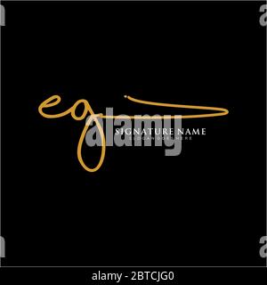EG Initial letter handwriting and signature logo. A concept handwriting ...