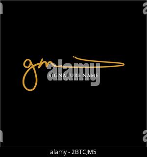 G M GM Initial letter handwriting and signature logo. A concept ...