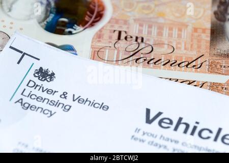 DVLA Driver and Vehicle Licensing Agency stamped on envelope Stock ...