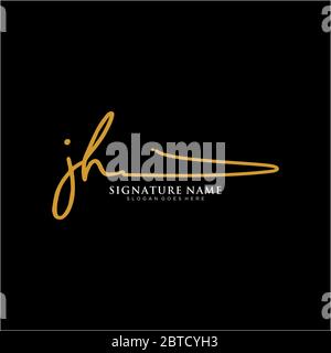 JH Handwriting logo vector art of initial signature, wedding, fashion ...