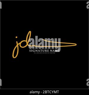 JD Initial letter handwriting and signature logo. A concept handwriting ...