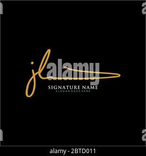 JL Initial letter handwriting and signature logo. A concept handwriting ...