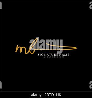 M B MB Initial letter handwriting and signature logo. Beauty vector ...