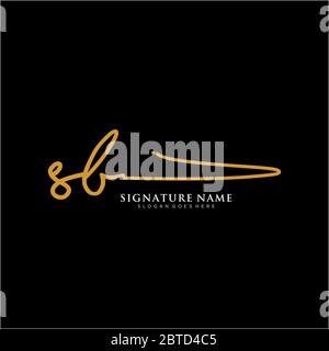 S B SB Initial letter handwriting and signature logo. A concept ...