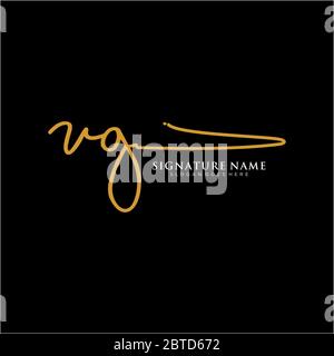 VG Initial letter handwriting and signature logo. A concept handwriting ...