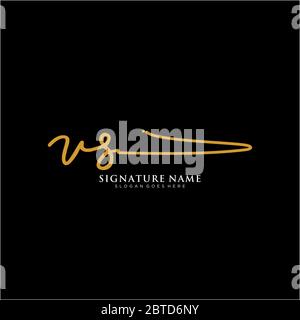 Initial Letter VS Logo - Handwritten Signature Style Logo - Simple ...