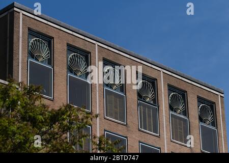 Royal Dutch Shell Plc's logos are seen at its headquarters building on ...