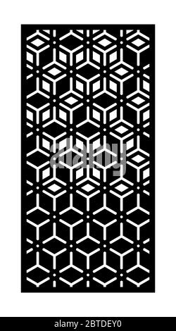 Geometric panel, screen, fence. Modern cnc pattern. Laser cutting template for interior ...