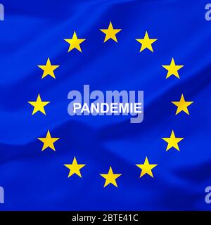 Flag of European Union, EU flag and the inscription immigration Stock ...