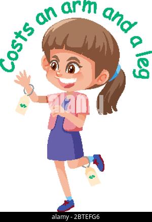 English idiom costs an arm and a leg template illustration Stock Vector ...