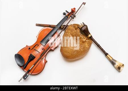 Bagpipes, a traditional musical instrument. Bagpipes are a woodwind ...