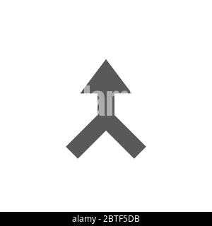 Merged arrow vector icon symbol isolated on white background Stock ...