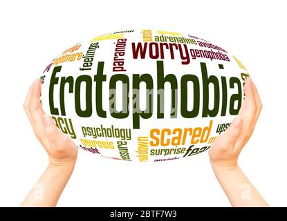 Erotophobia fear of intimacy word cloud concept on white background ...