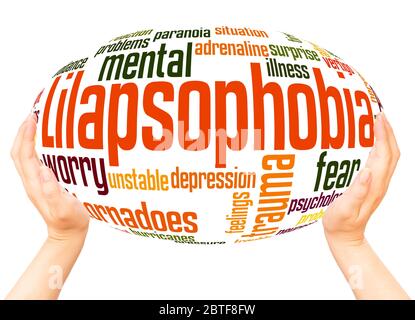 Lilapsophobia fear of tornadoes and hurricanes word cloud concept on ...