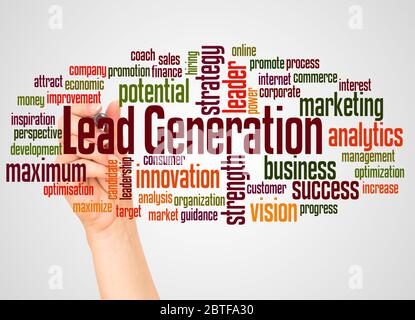 Generation Y word cloud and hand with marker concept on white ...