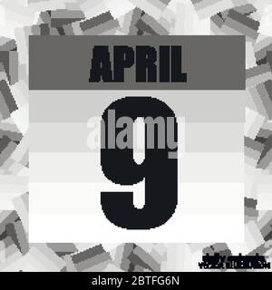 April 9. Calendar icon.Vector illustration,flat style.Month and date ...