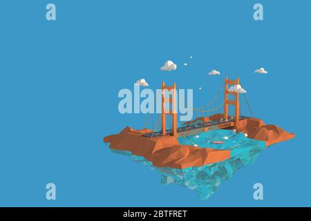Isometric island transportation Stock Photo - Alamy