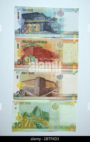 Peruvian sol, Peruvian currency, Peruanischer Sol, banknote, PEN, Peru ...