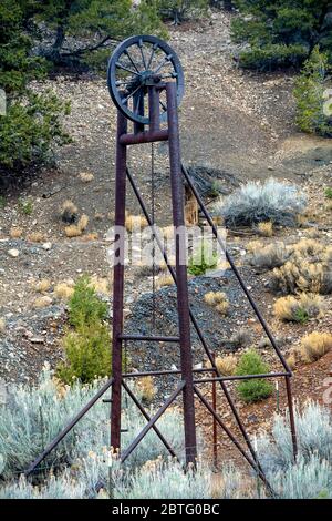 Mining equipment, Kelly Mine (zinc), Kelly ghost town, New Mexico USA ...