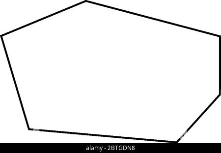 Six Sided Polygon, all sides are unequal in length and interior angles ...