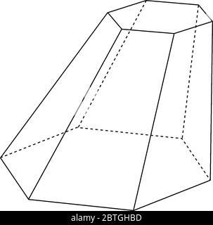 Frustum of a hexagonal pyramid, vintage line drawing or engraving ...