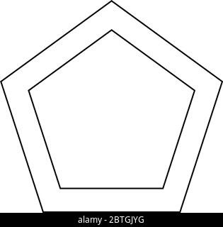 There two concentric pentagonal shapes are showing. One shape is within ...