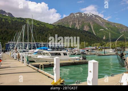 Resurrection Bay, Alaska, USA - July 22, 2011: Wide landscape over ...