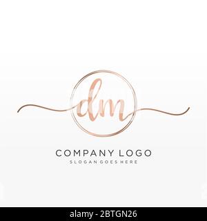 Initial Letter DM Logo - Hand Drawn Signature Logo - Simple Vector Logo in Signature Style for ...
