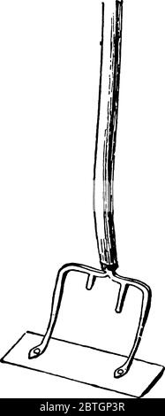 A Home-made scarifier, vintage line drawing or engraving illustration ...