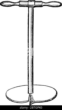 This illustration represents Drill Bit for boring, vintage line drawing ...