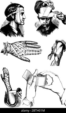 Different wound dressing bandages used to cover or scrape wounds, cuts ...