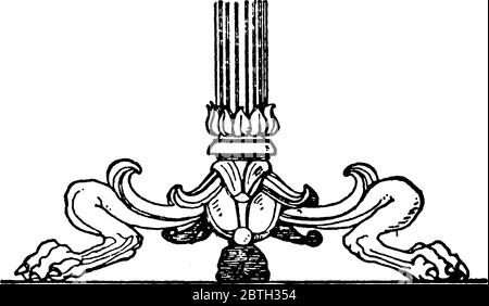 Made out of bronze, is divided into three legs, that that are stretched ...