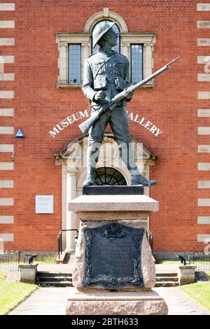 The statue of a soldier in Riversley Park Nuneaton to mark the memory ...