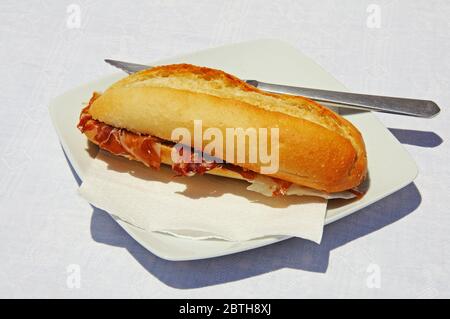 ham cob on a white plate Stock Photo - Alamy