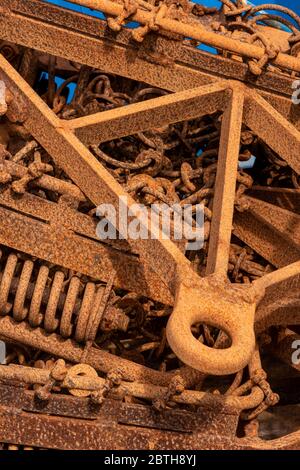 Scrap yard with rusty iron waiting to be recycled Stock Photo - Alamy