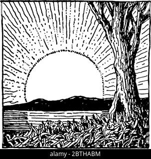 Sun behind the mountains. Mountains with the sun behind them. Vector ...