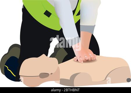 Vector illustration of a CPR Cardiopulmonary resuscitation Stock Vector ...