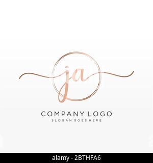 Initial Letter JA Logo - Hand Drawn Signature Style Logo - Simple ...