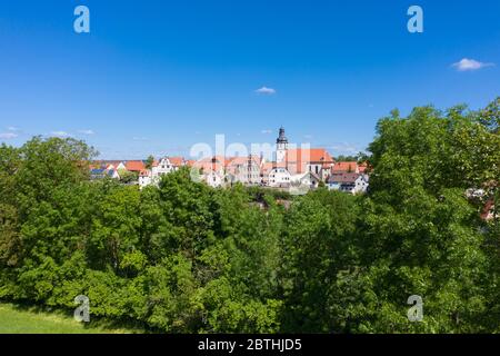 Aerial drone view, city view, Gochsheim, Baden-Wurttemberg, Germany ...